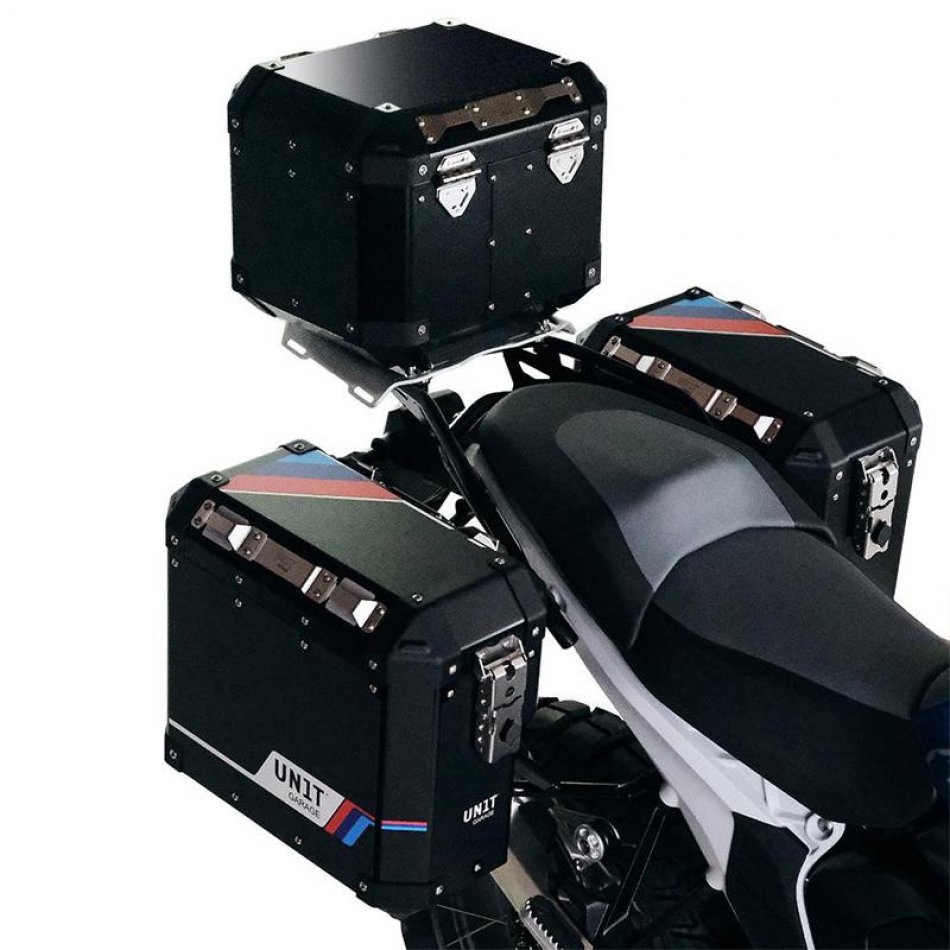 Atlas top case in 36L aluminum + Rear luggage rack with passenger grip ...