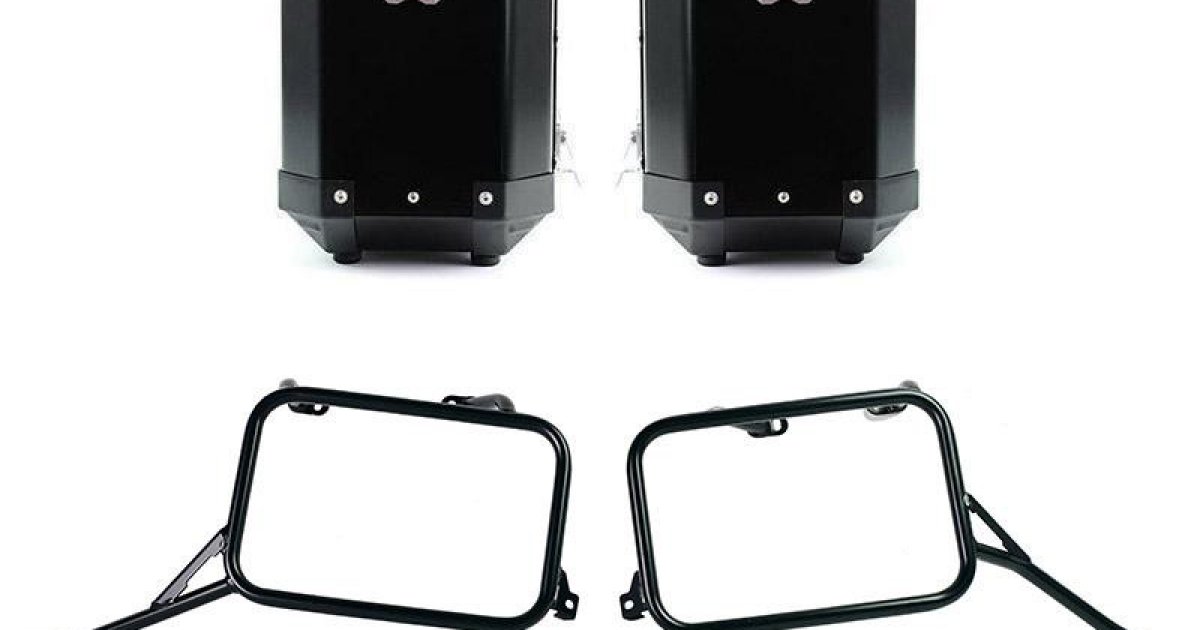 Pair of Atlas aluminum bags 40L+40L with BMW R80 GS frames