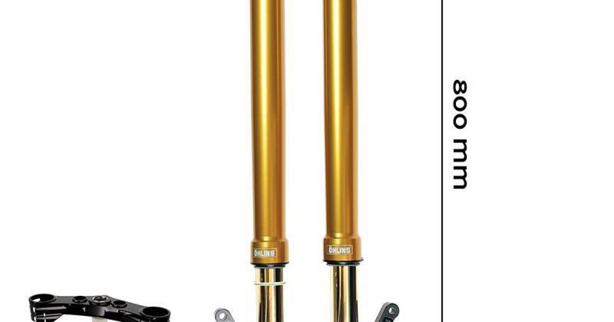 Ohlins fork kit BMW R18 Gold + Unit garage triple clamp with axial fork ...