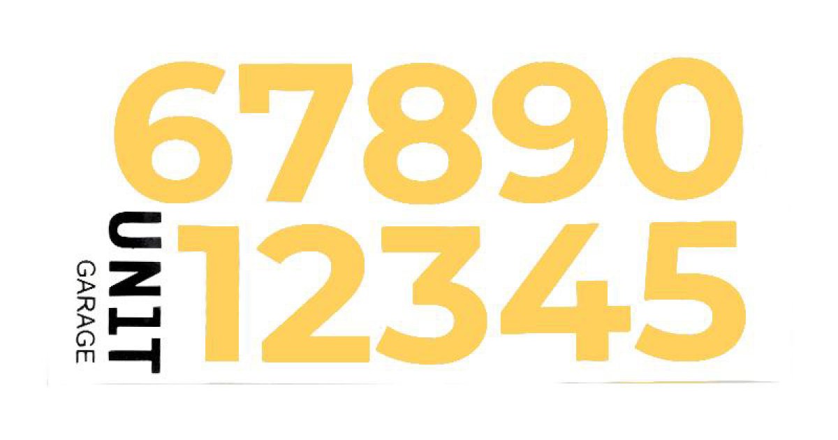 Yellow number stickers