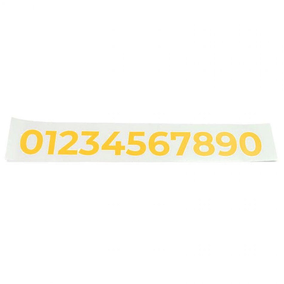 Yellow number stickers